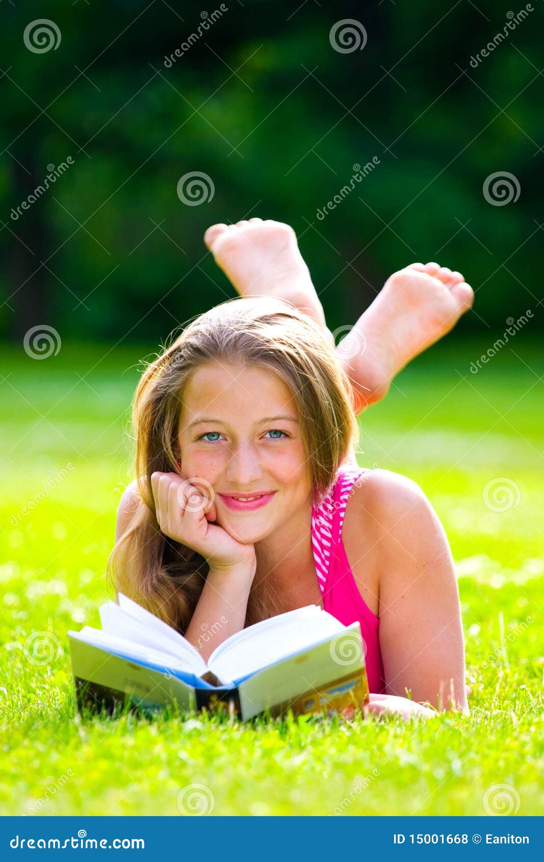 Beautiful girl with book stock photo. Image of park, pretty - 15001668