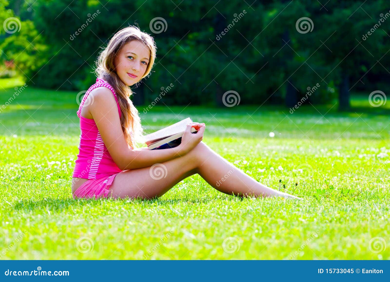 Beautiful girl with book stock image. Image of woman - 15733045
