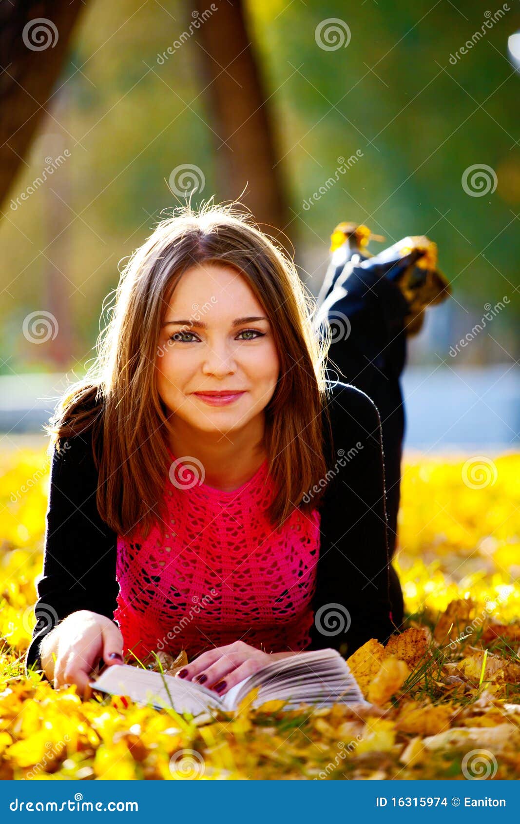 Beautiful girl with book stock photo. Image of pretty - 16315974