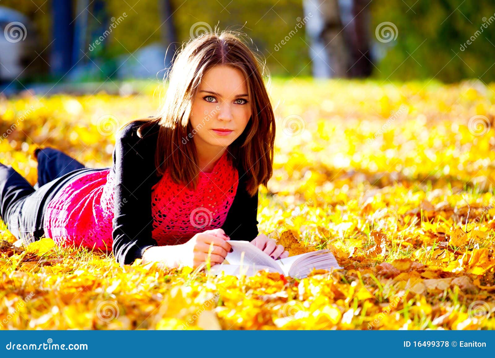 Beautiful girl with book stock photo. Image of outdoor - 16499378