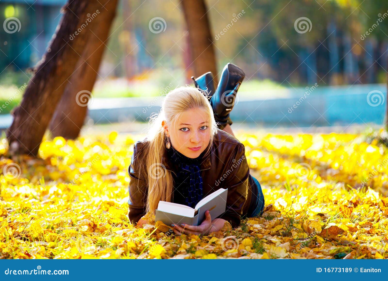 Beautiful girl with book stock image. Image of young - 16773189