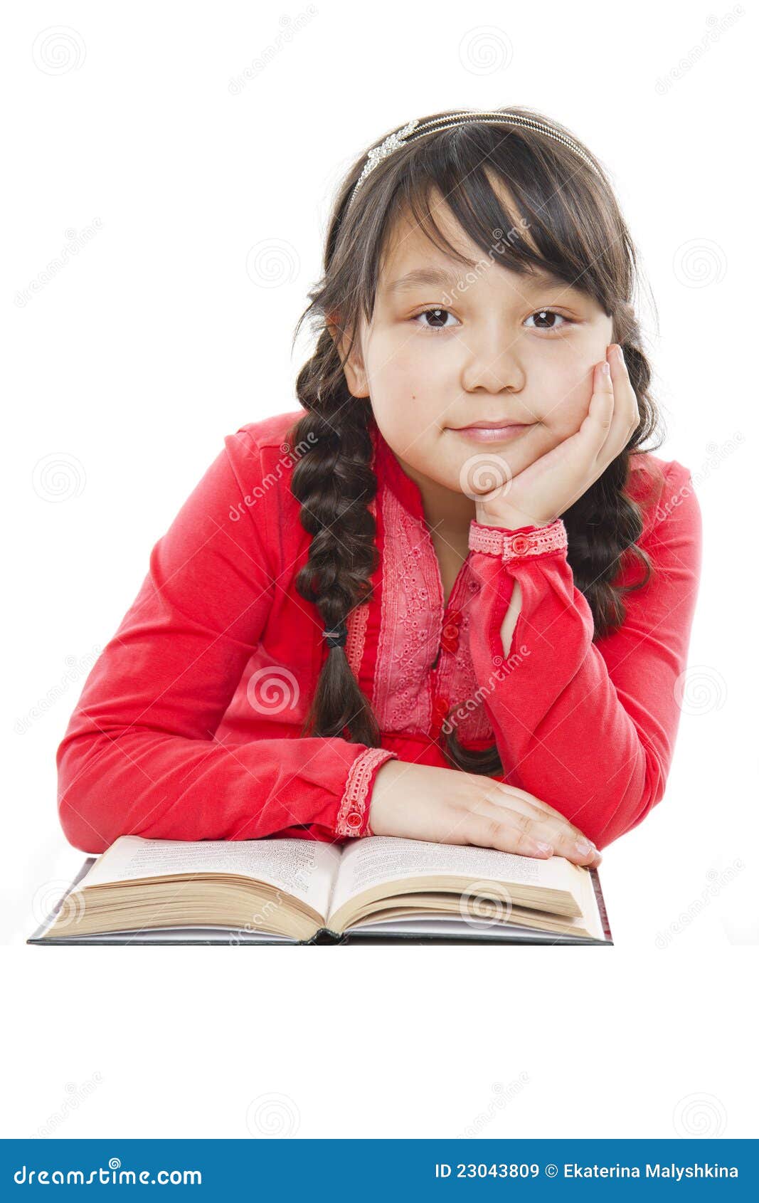 Beautiful girl with a book stock image. Image of child - 23043809