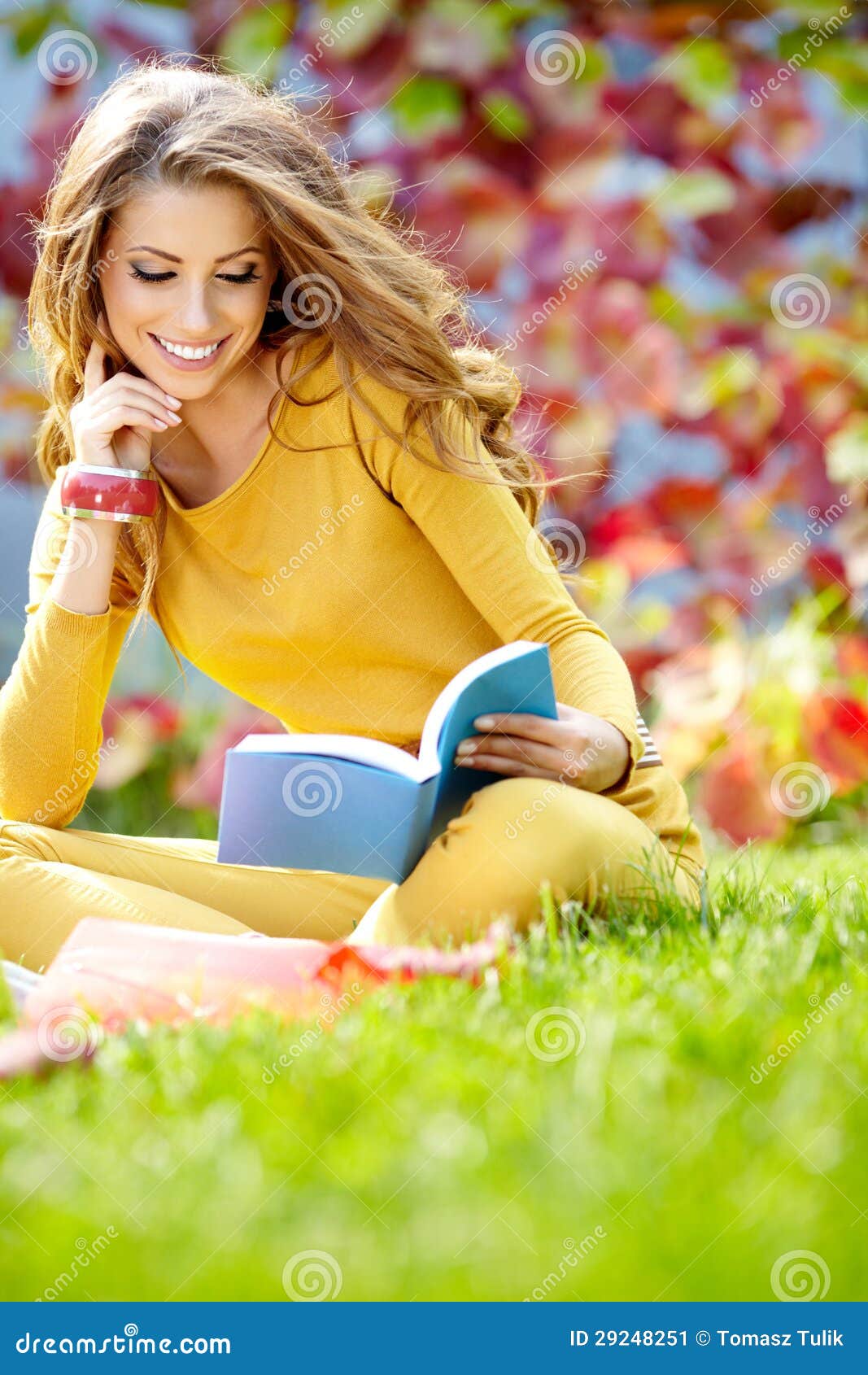 Beautiful girl with book stock image. Image of spring - 29248251