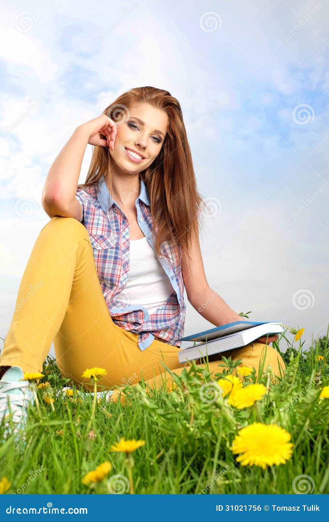 Beautiful girl with book stock photo. Image of book, read - 31021756
