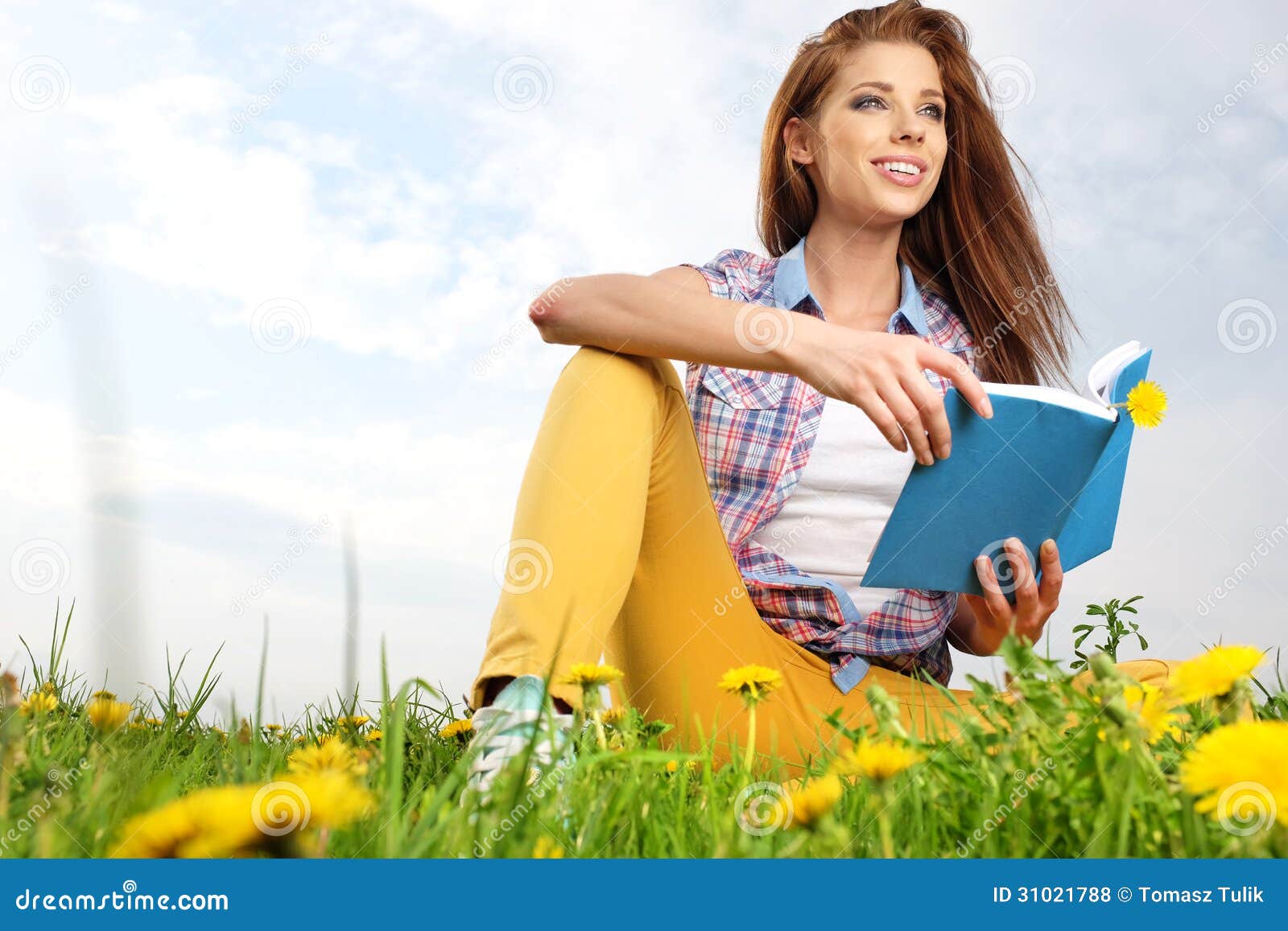 Beautiful girl with book stock photo. Image of outdoor - 31021788