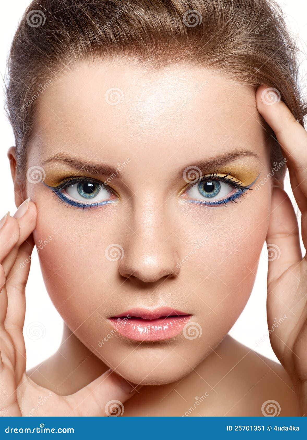 Beautiful Girl with a Bright Make-up Stock Image - Image of background ...