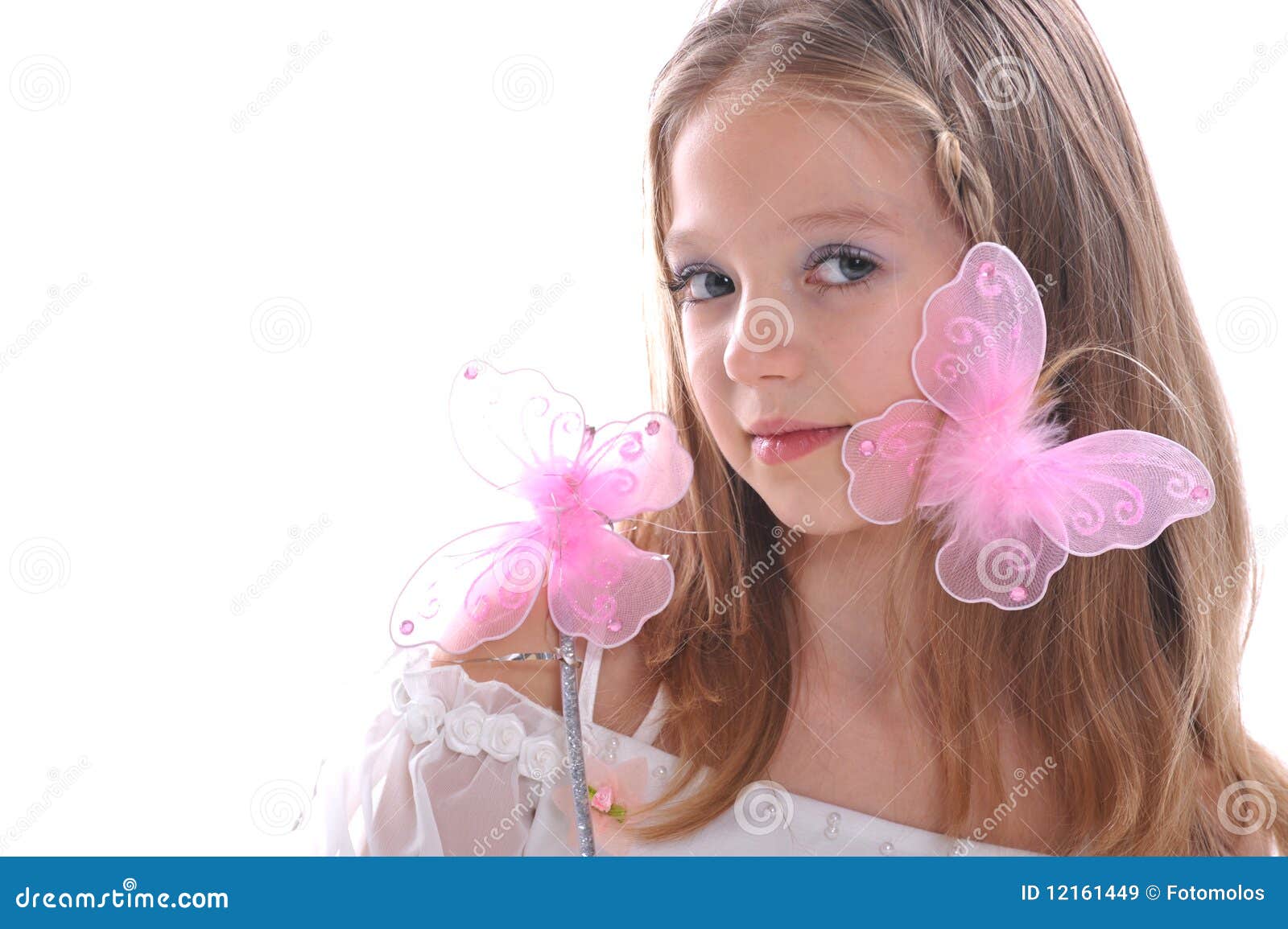 The Beautiful Girl and Butterflies Stock Image - Image of portret, pink ...
