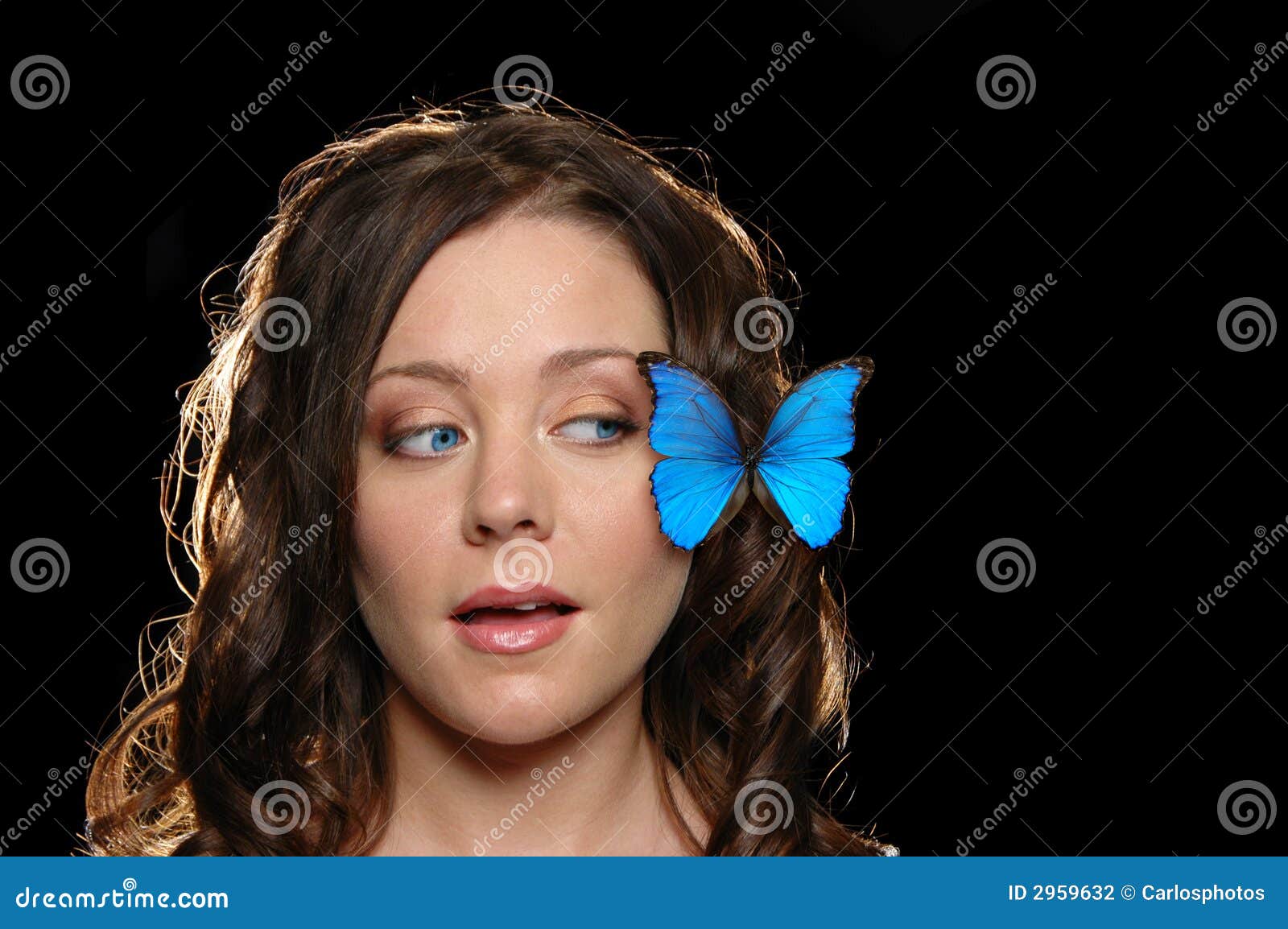 Beautiful Girl with Butterfly Stock Photo - Image of springtime ...