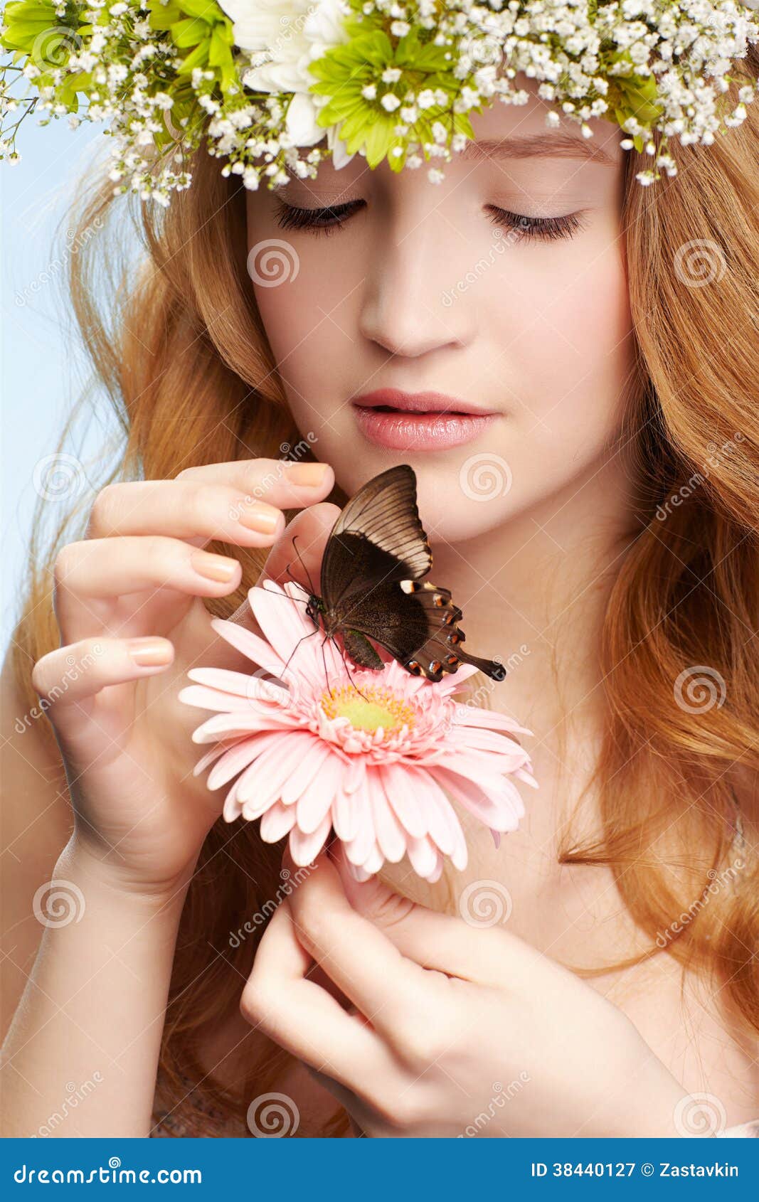 Beautiful Girl and Butterfly Stock Image - Image of beauty, healthy ...