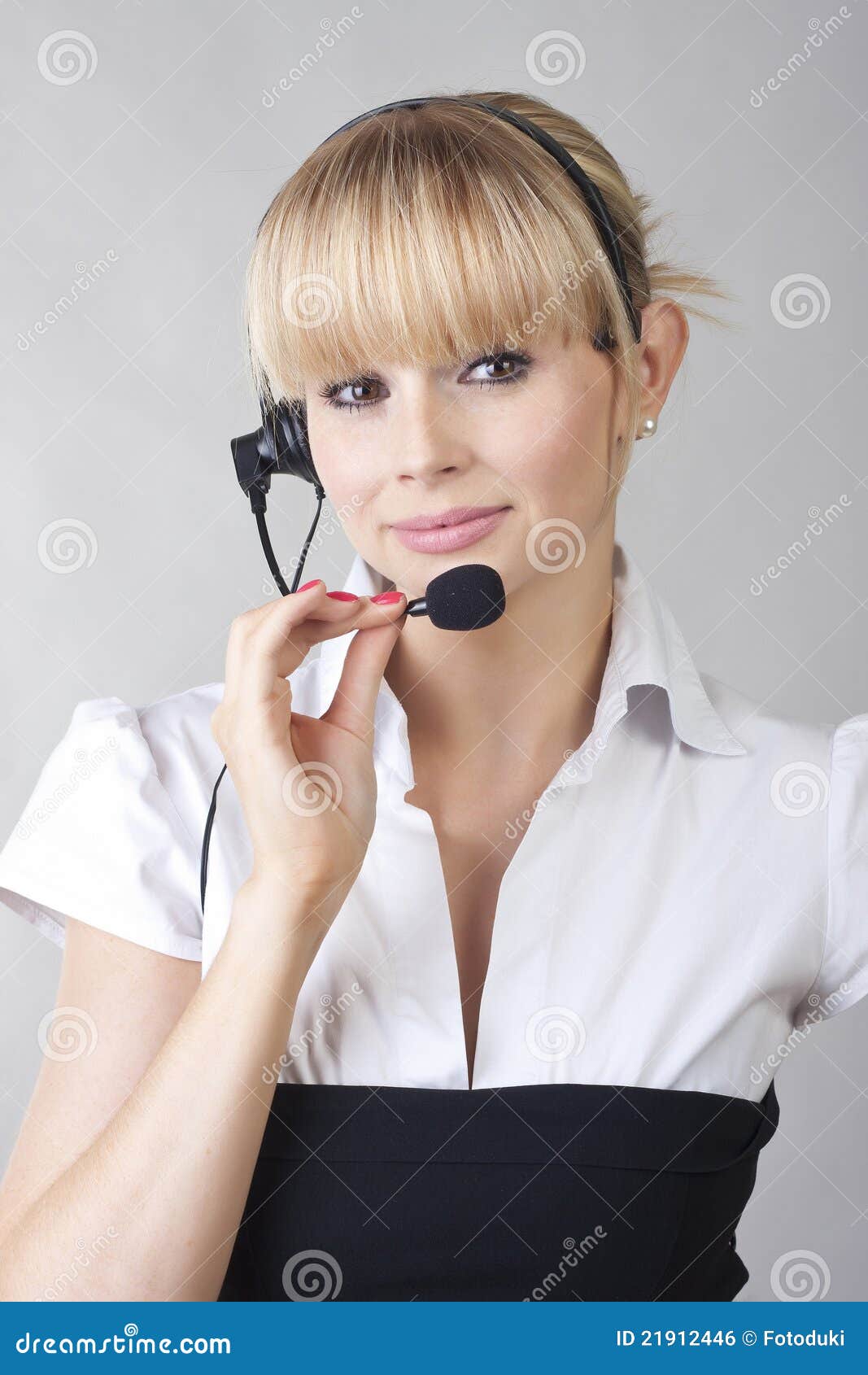 Beautiful Girl - Call Center Operator Stock Photo - Image of face ...
