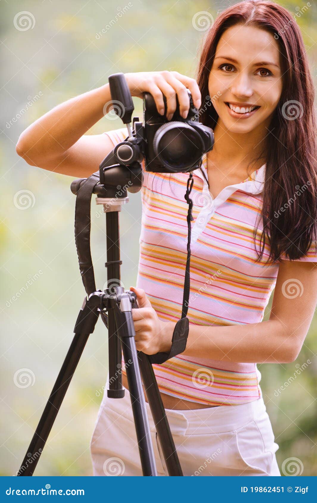 Beautiful girl with camera stock image. Image of lifestyle - 19862451