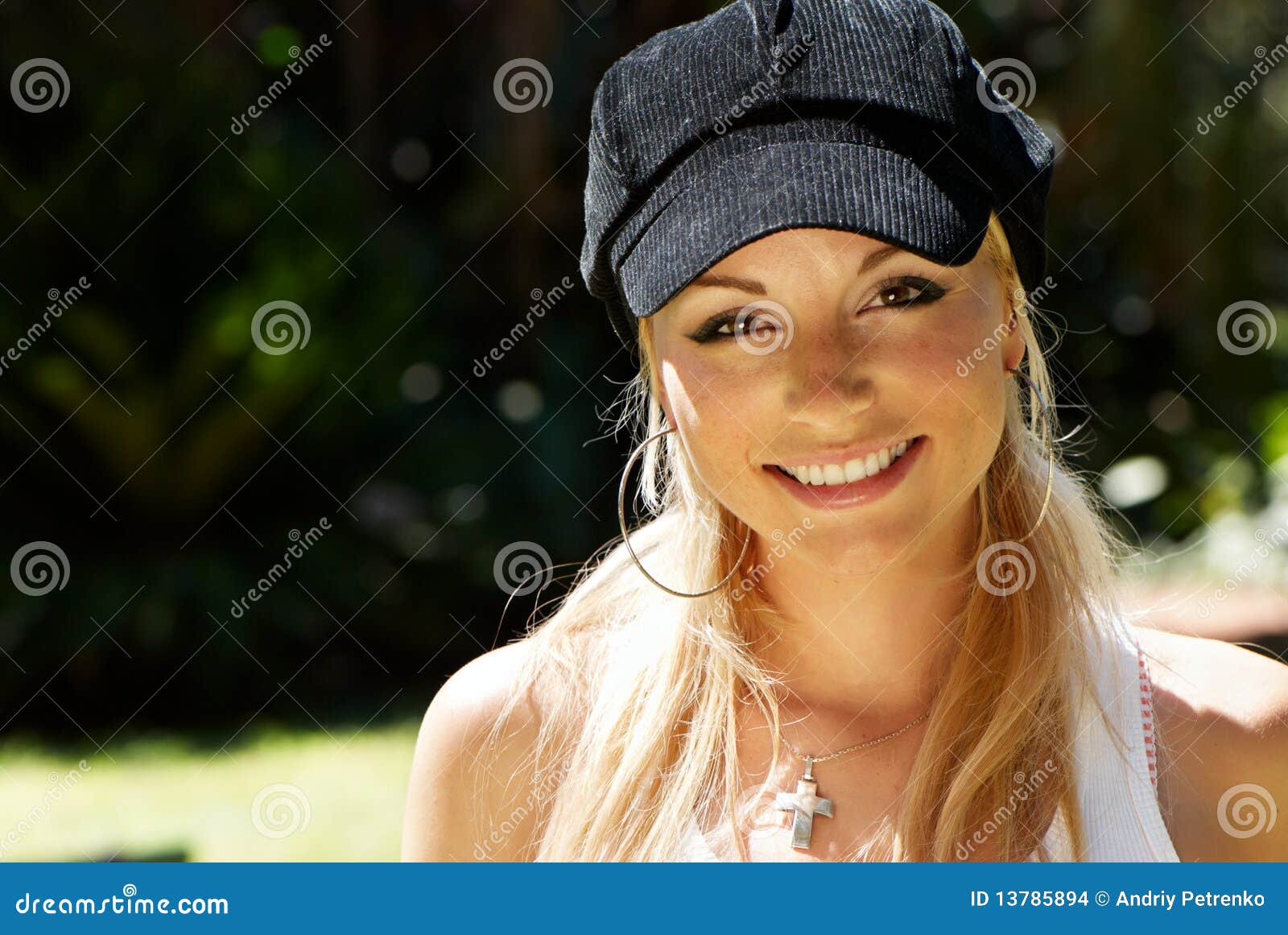 The Beautiful Girl in a Cap Stock Photo - Image of seduce, face: 13785894