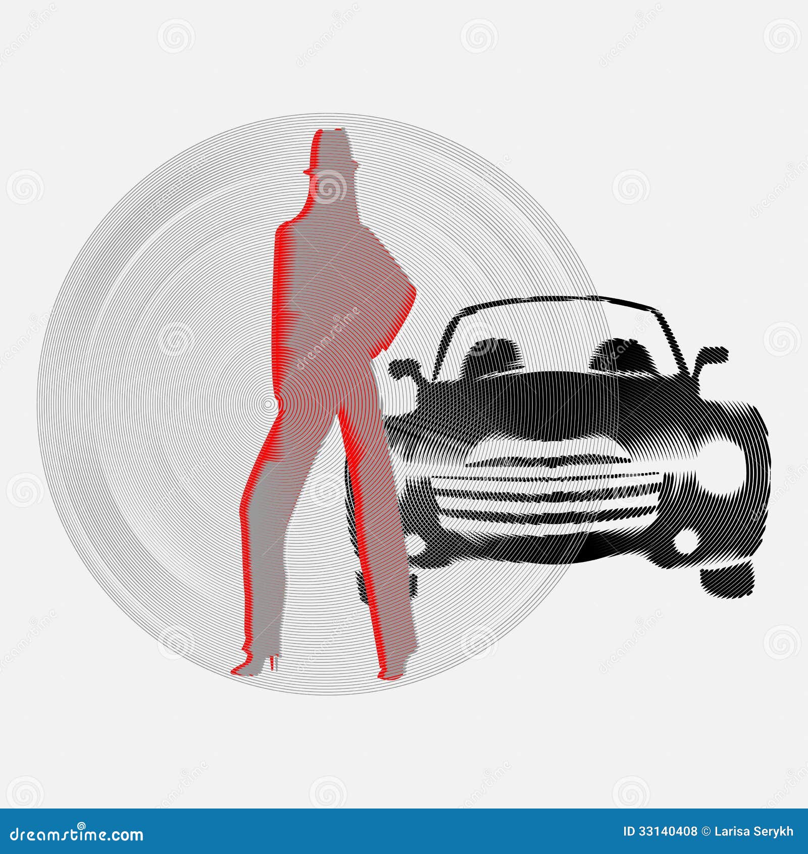 Beautiful girl and car stock vector. Illustration of vector - 33140408