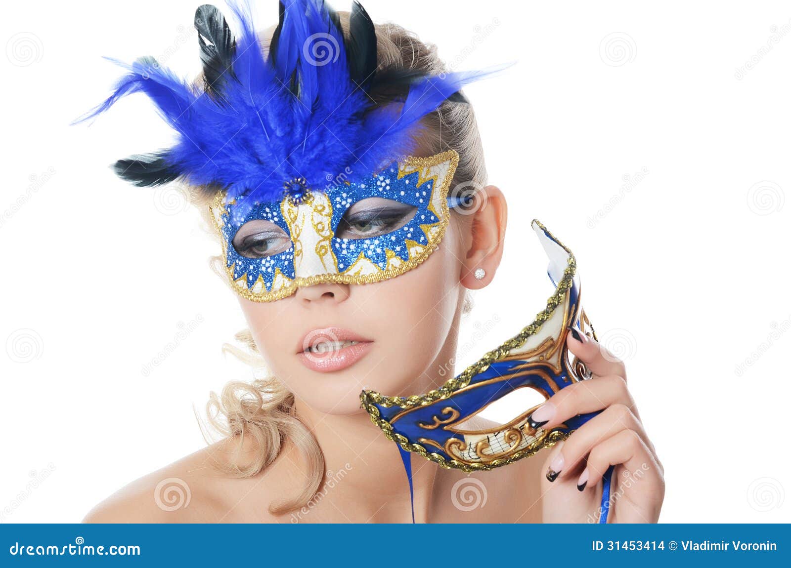The Beautiful Girl in Carnival Mask Stock Photo - Image of beauty ...