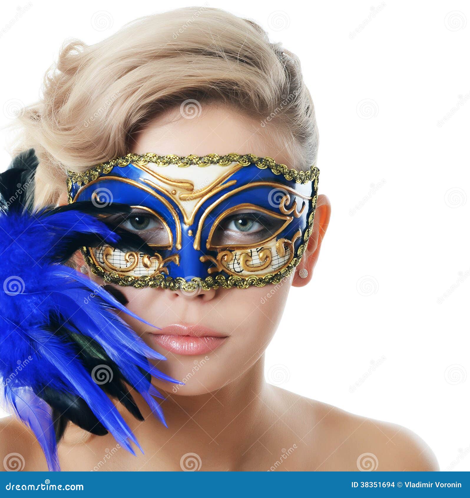 The Beautiful Girl in Carnival Mask Stock Photo - Image of masquerade ...
