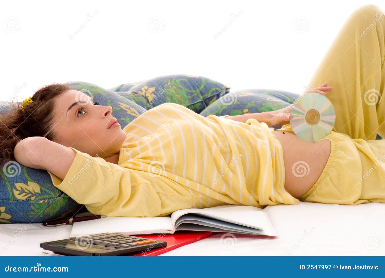 Beautiful girl with cd stock image. Image of leisure, desire - 2547997