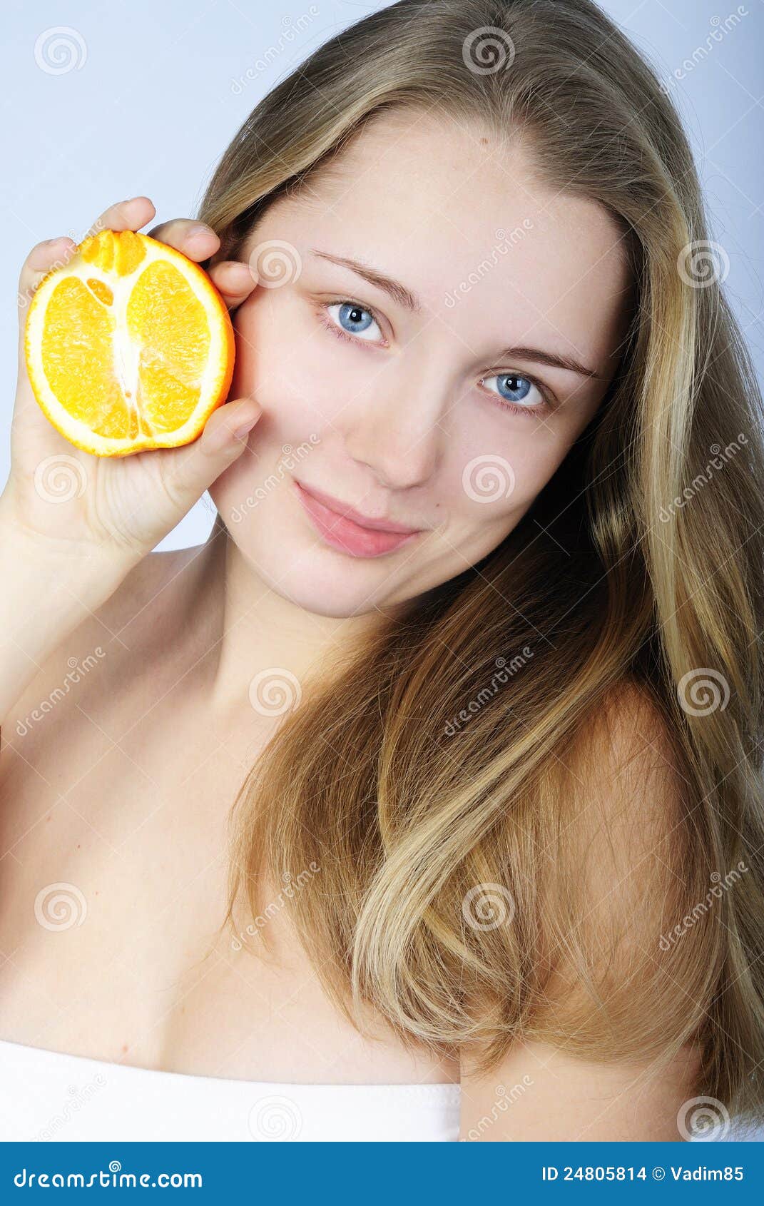Beautiful girl with citrus stock photo. Image of beauty - 24805814