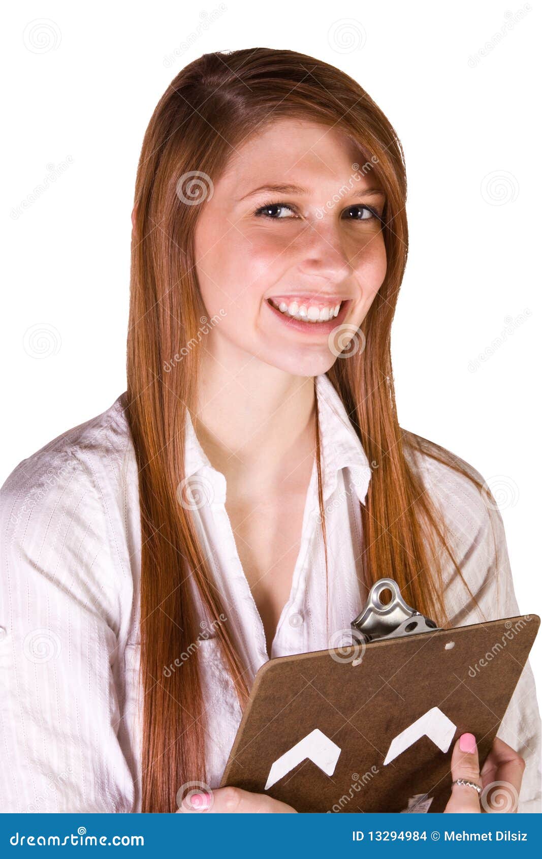 Beautiful Girl with a Clipboard Stock Photo - Image of girl, cute: 13294984