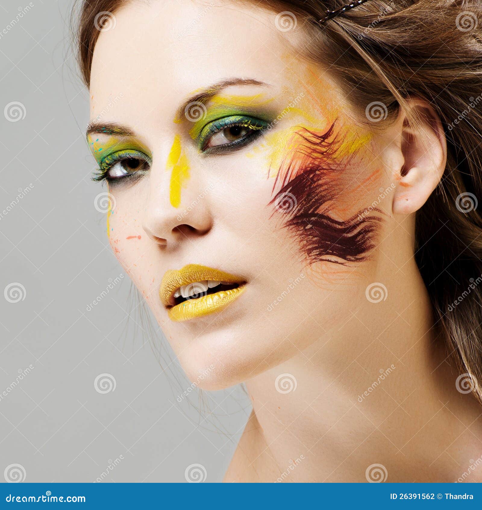 Beautiful Girl with a Color Make-up Stock Photo - Image of blue, colors ...