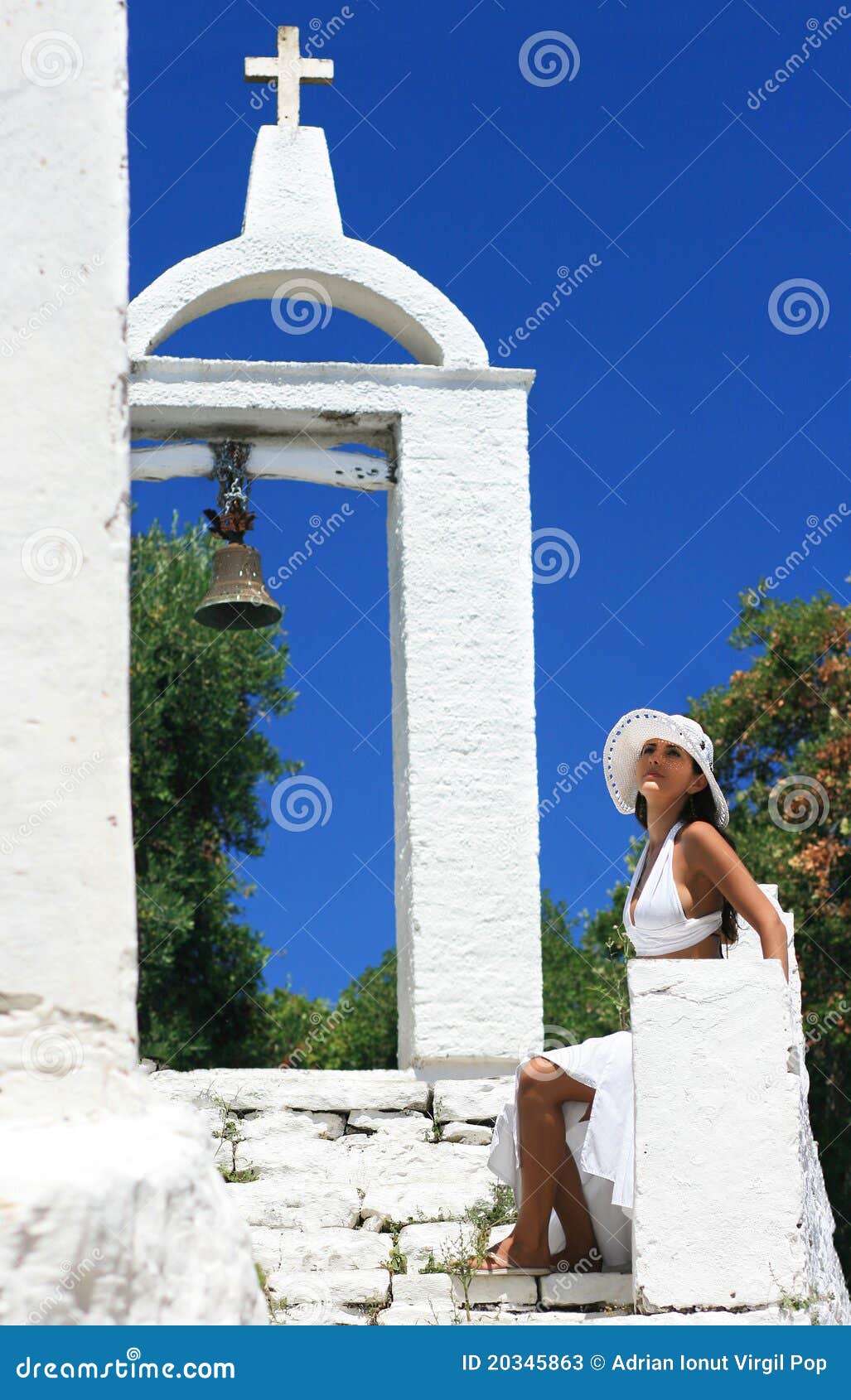 Beautiful Girl Contemplating Stock Image - Image of religious, portrait ...