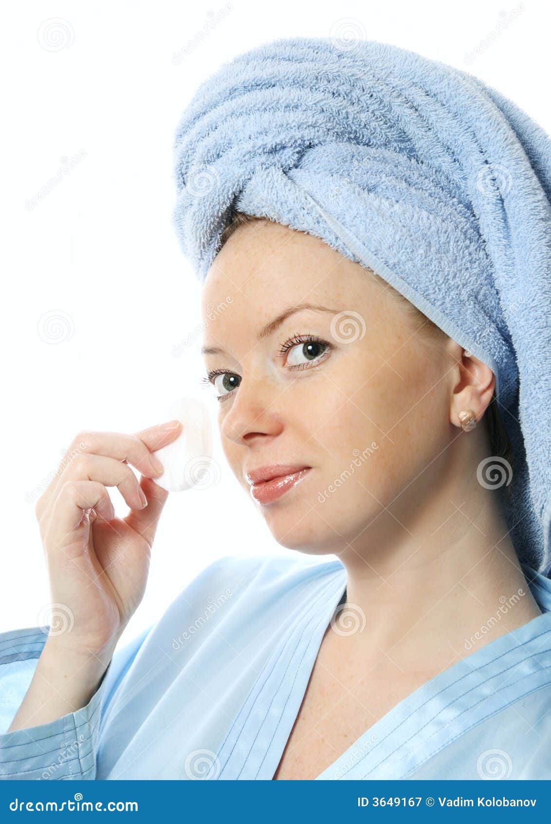 Beautiful Girl with Cosmetic Pads in Her Hands Stock Image - Image of ...