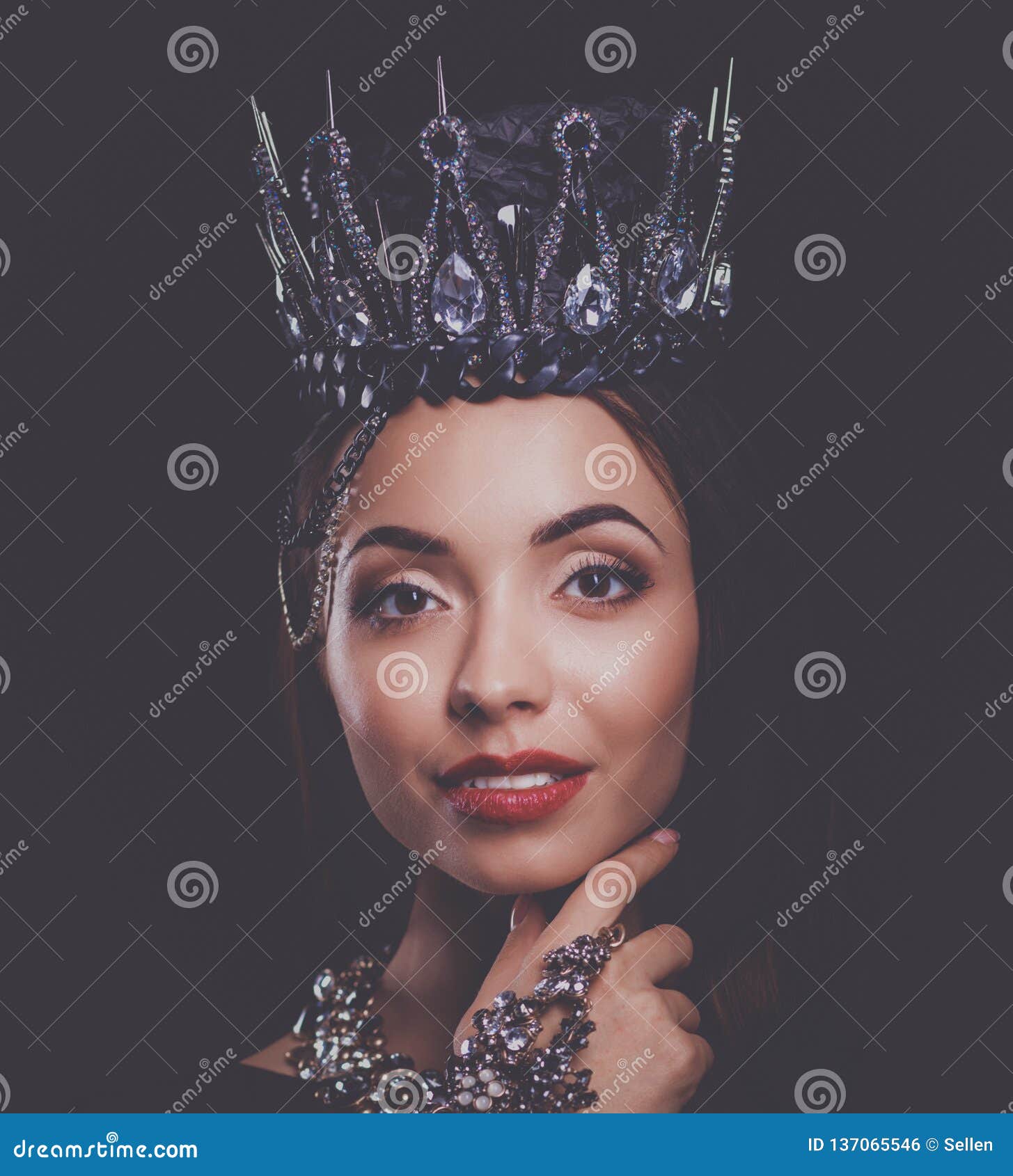 Beautiful girl in a crown stock photo. Image of beautiful - 137065546