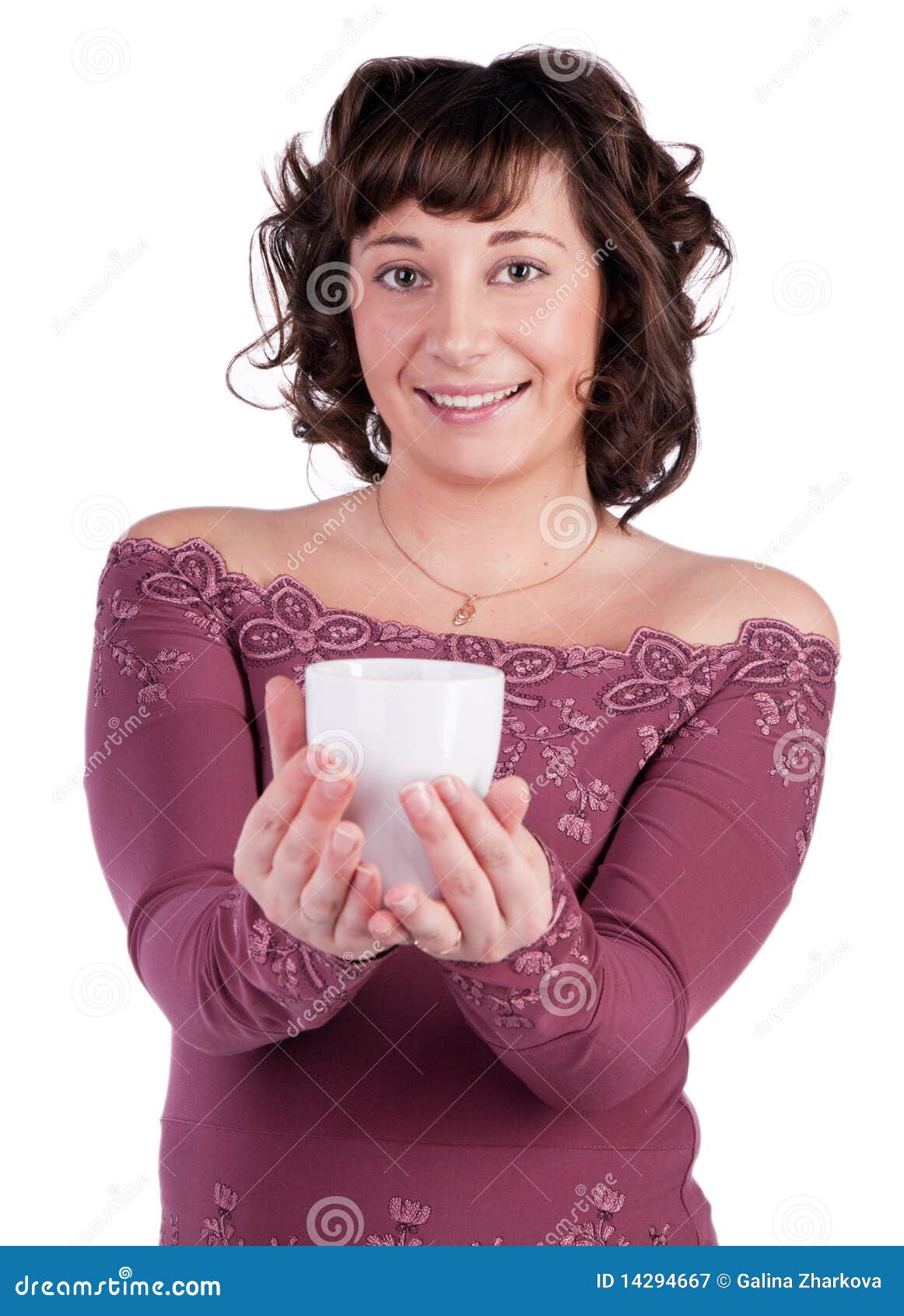 Beautiful girl with cup stock image. Image of beautiful - 14294667