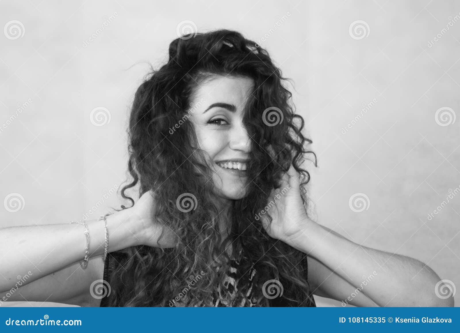 Beautiful Girl Curly Haired Girl Stock Image Image Of Black