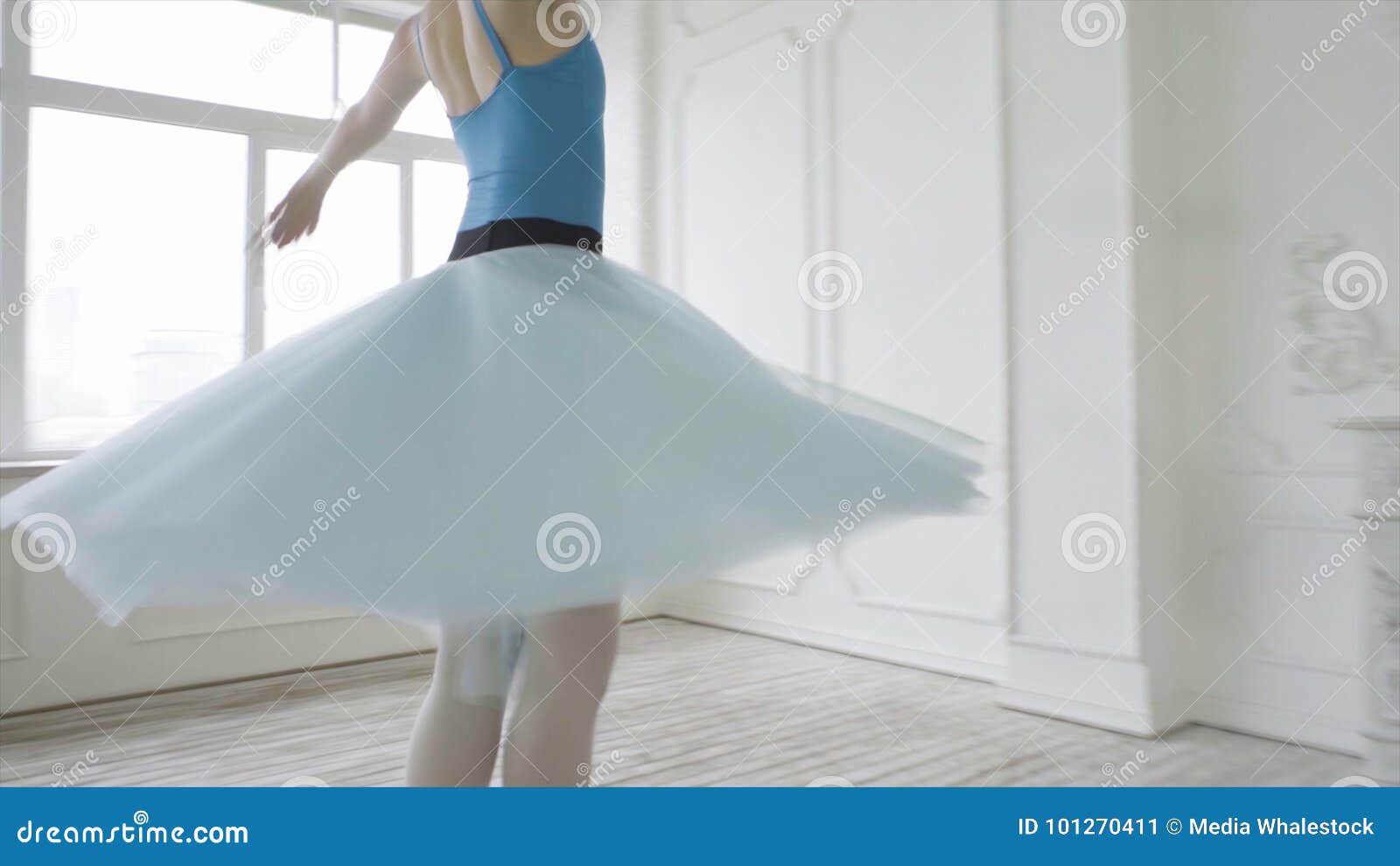 Beautiful Girl Dancer Performs Elements of Classical Ballet in the Loft ...
