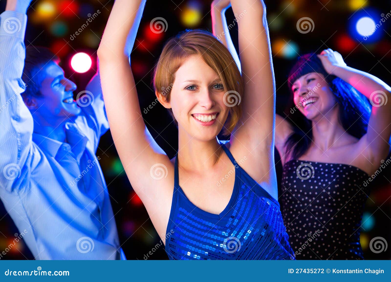 Beautiful Girl Dancing at a Party Stock Photo - Image of friends ...