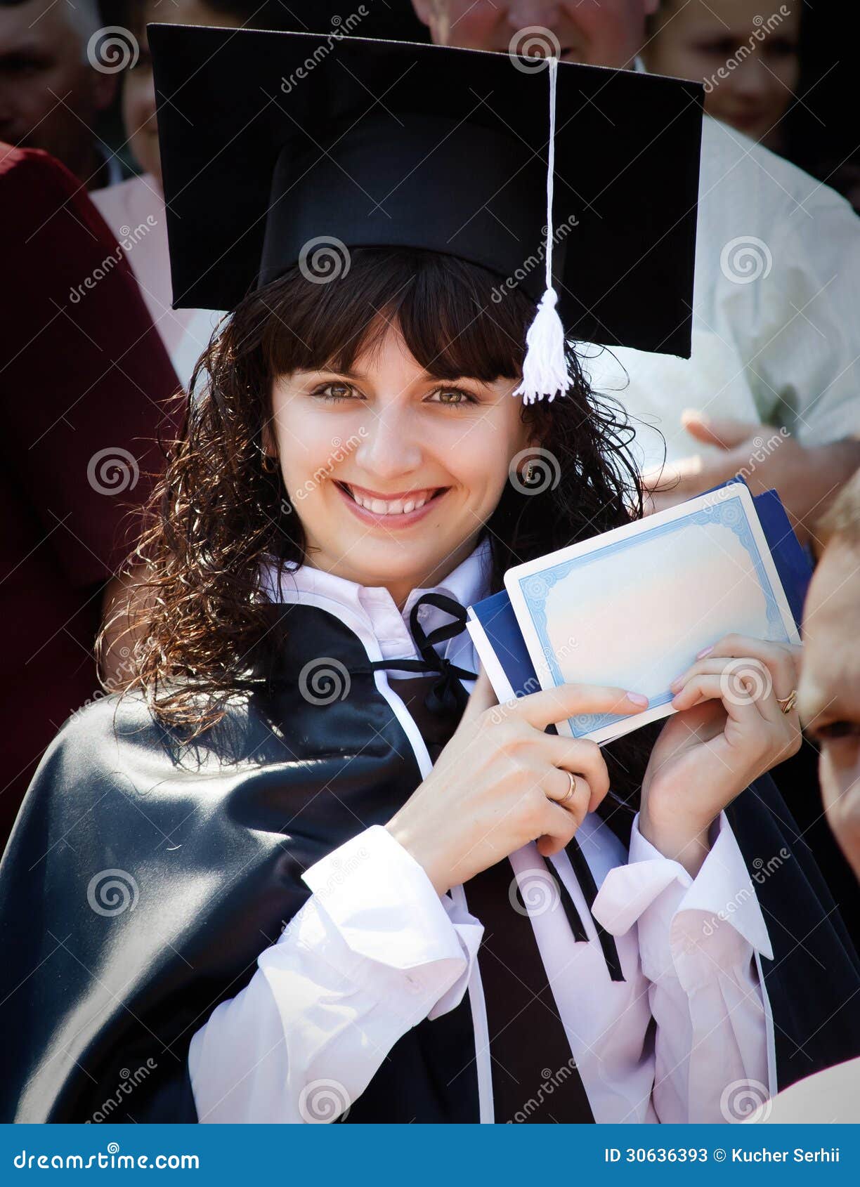 Beautiful Girl with a Diploma Stock Image - Image of commemoration ...