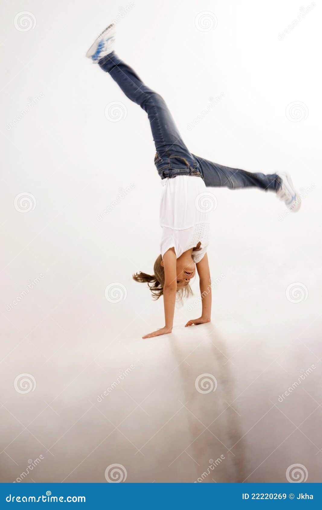 Beautiful Girl Doing Cartwheel Stock Image - Image of enjoymant ...
