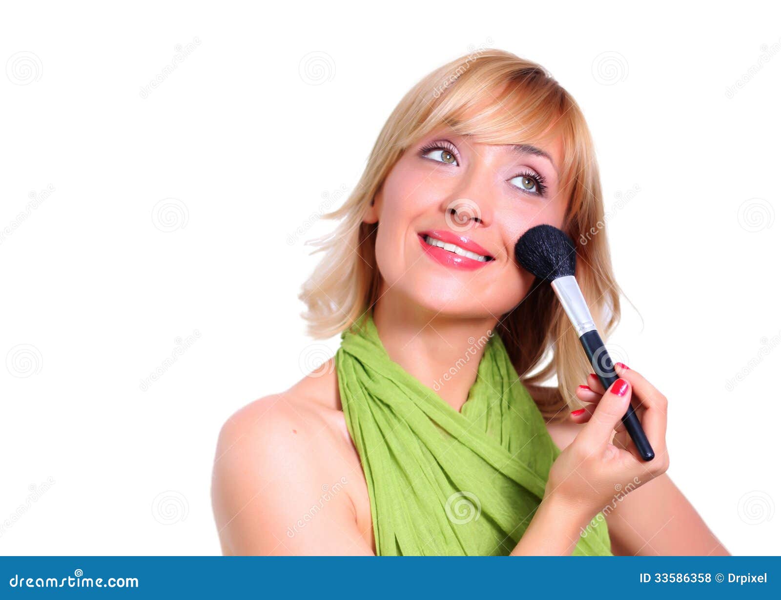 Beautiful Girl Doing Makeup Stock Photo - Image of gloss, cosmetic ...