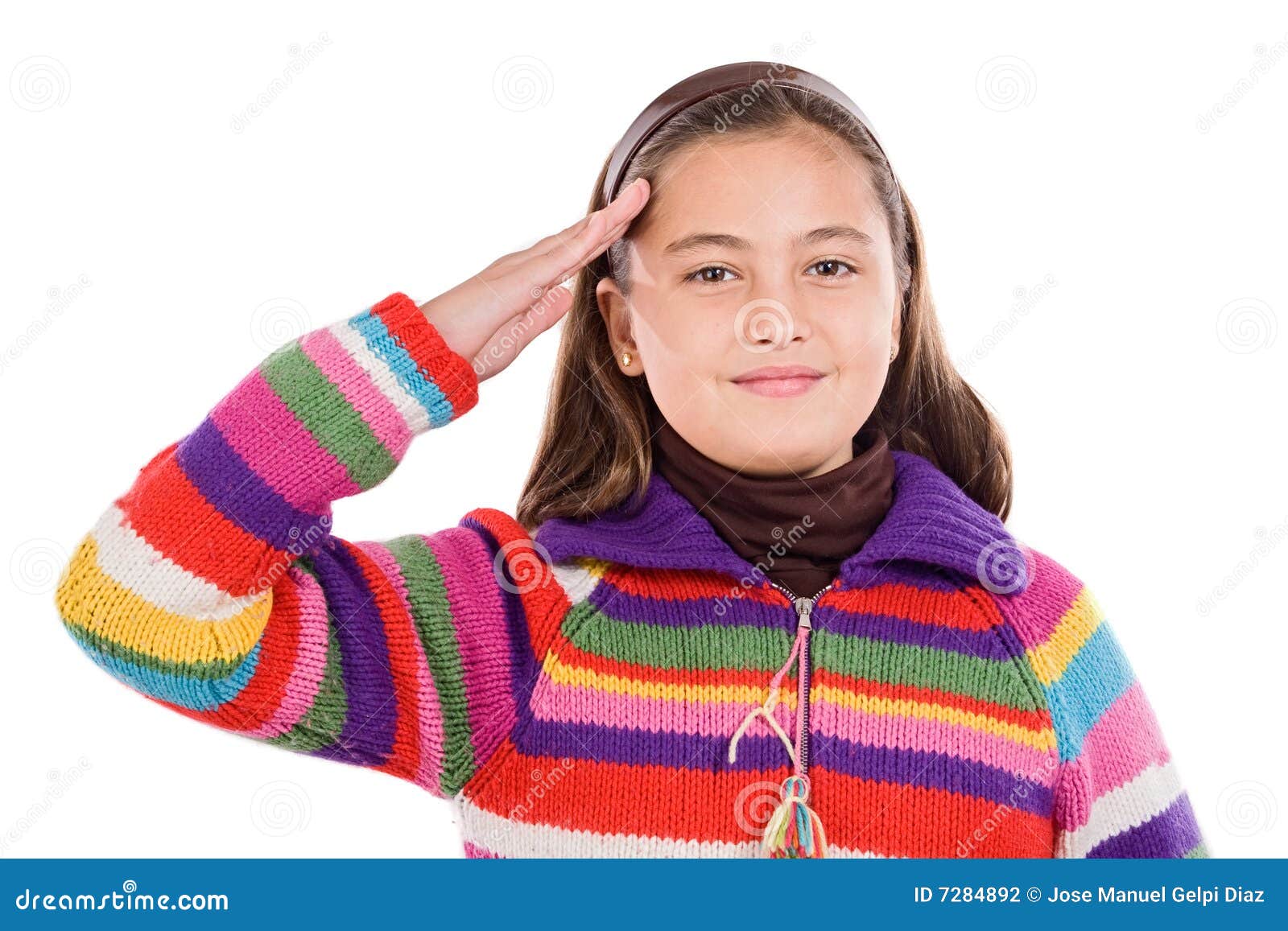 Beautiful Girl Doing a Military Salute Stock Photo - Image of isolation ...