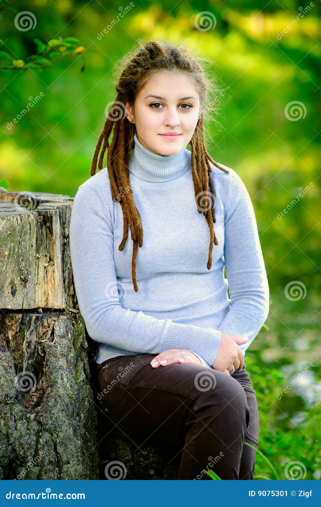 Beautiful Girl with Dreadlocks Stock Image - Image of long, american ...