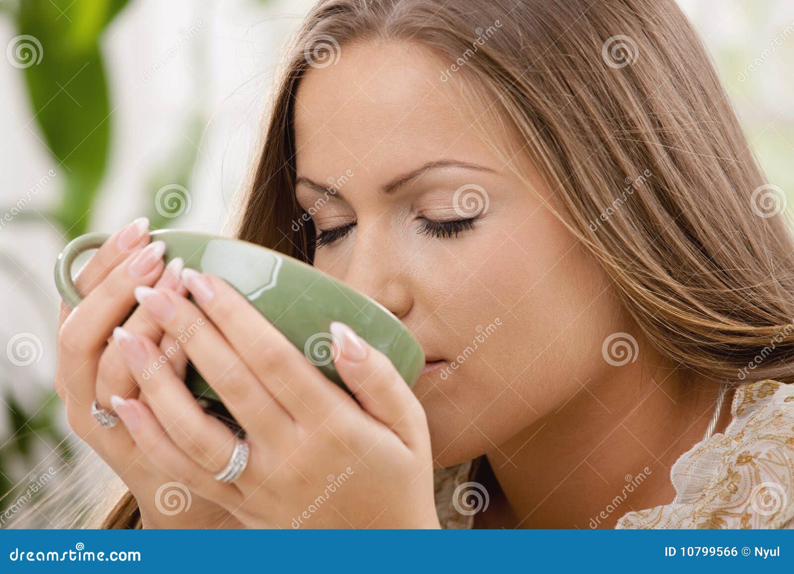 Beautiful Girl Drinking Tea Stock Photo - Image of glamorous, drinking ...