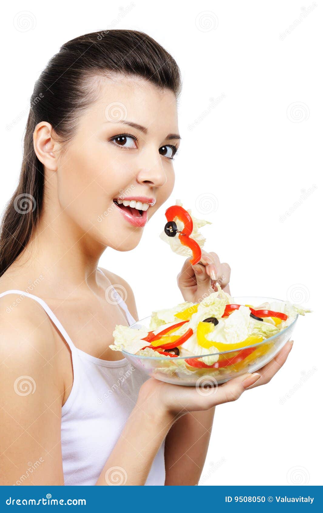 Beautiful Girl Eating Vegetables Stock Photo - Image of vegetables ...