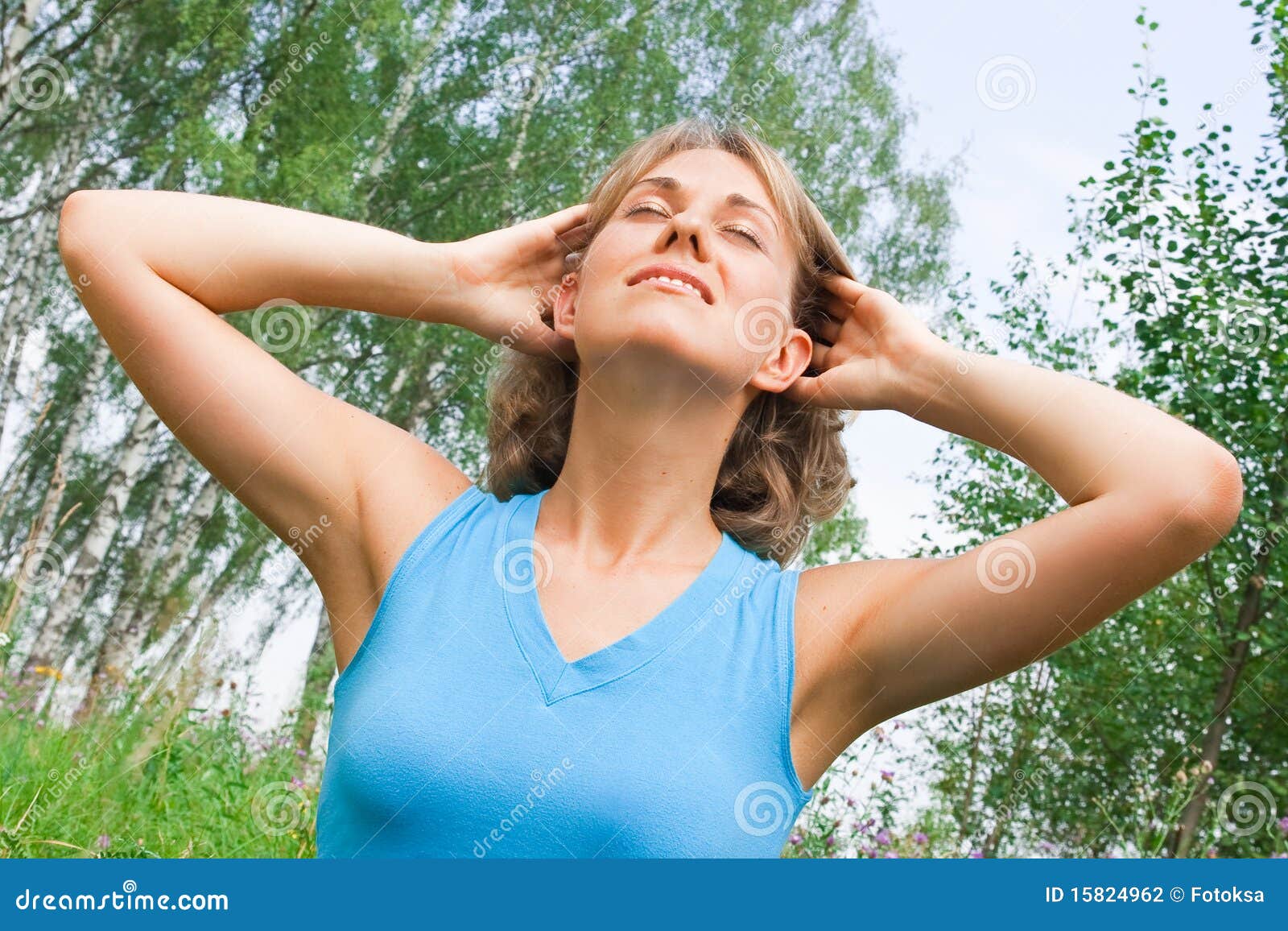 Beautiful Girl Enjoying Nature Stock Photo - Image of enjoymen, health ...