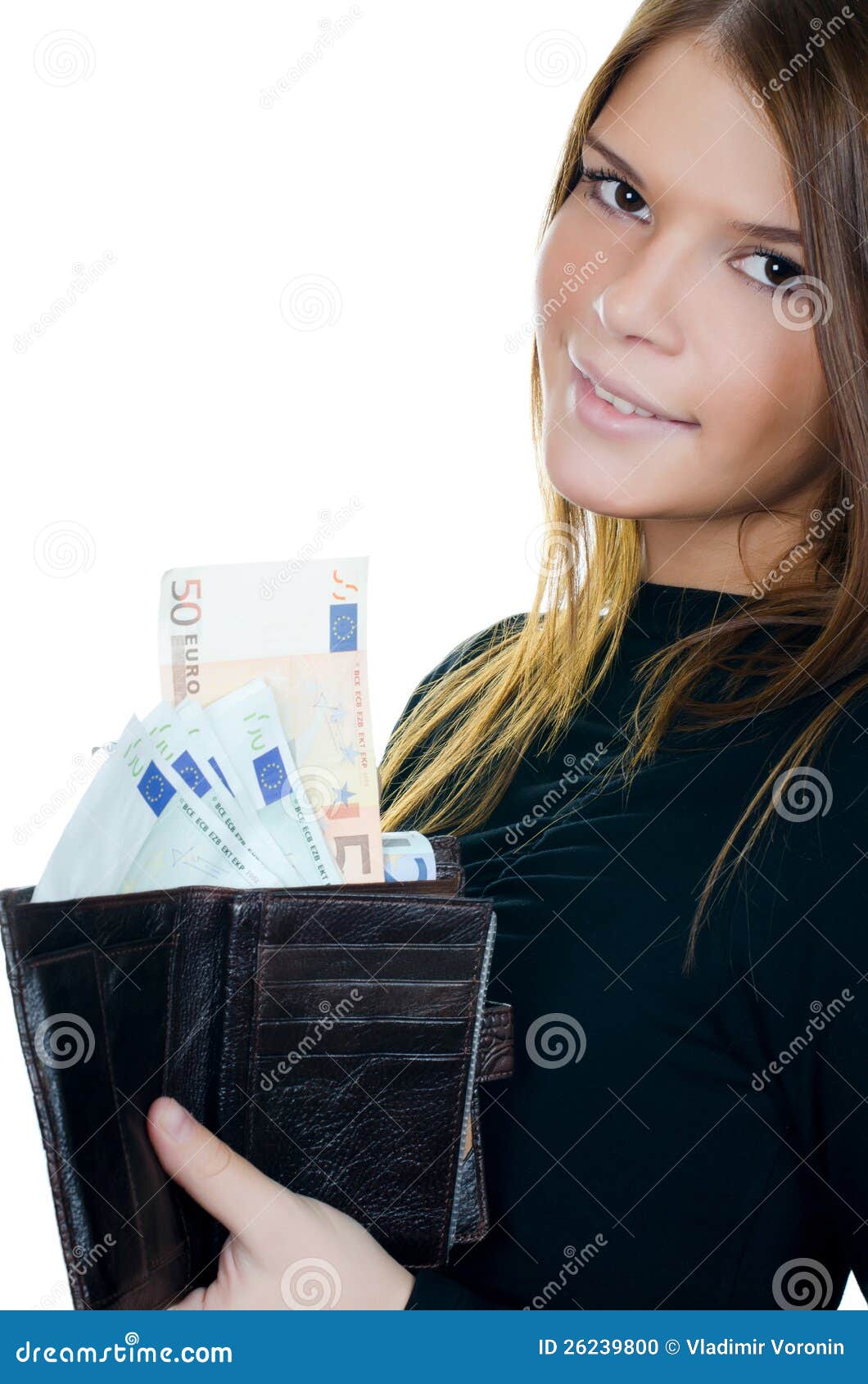 The Beautiful Girl with Euro Banknotes Stock Photo - Image of caucasian ...