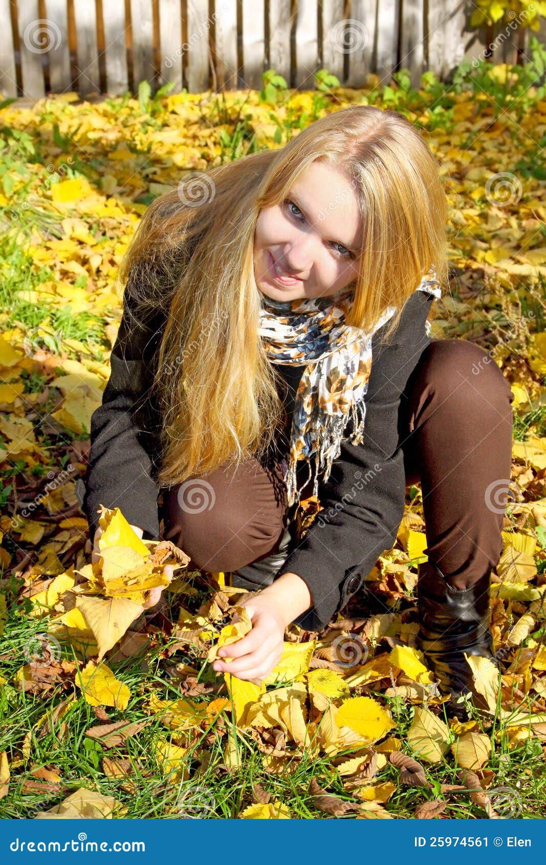 Beautiful Girl with Fall Leaves Stock Image - Image of season, teen ...