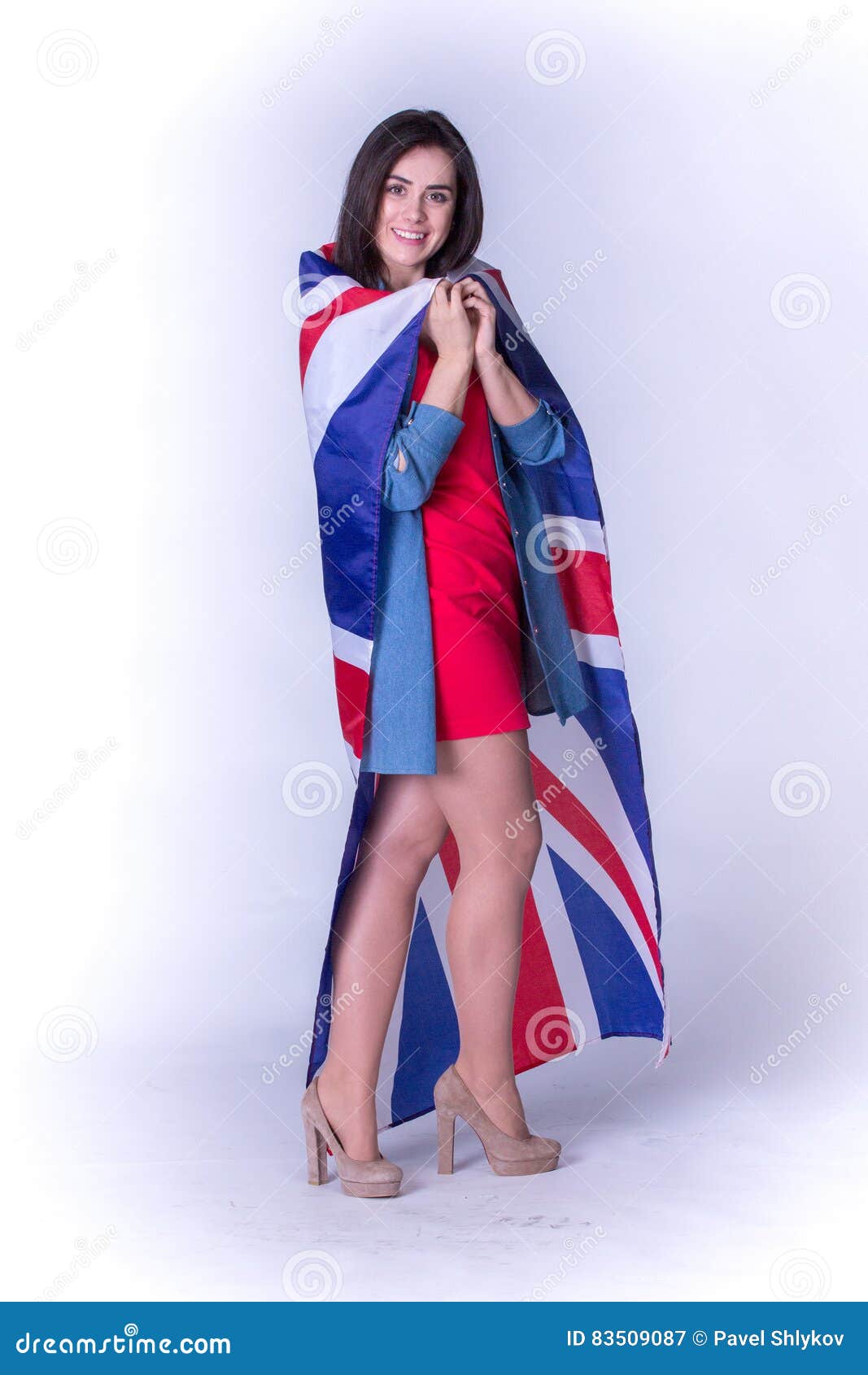 Beautiful Girl with the Flag of Britain Stock Image - Image of britain ...