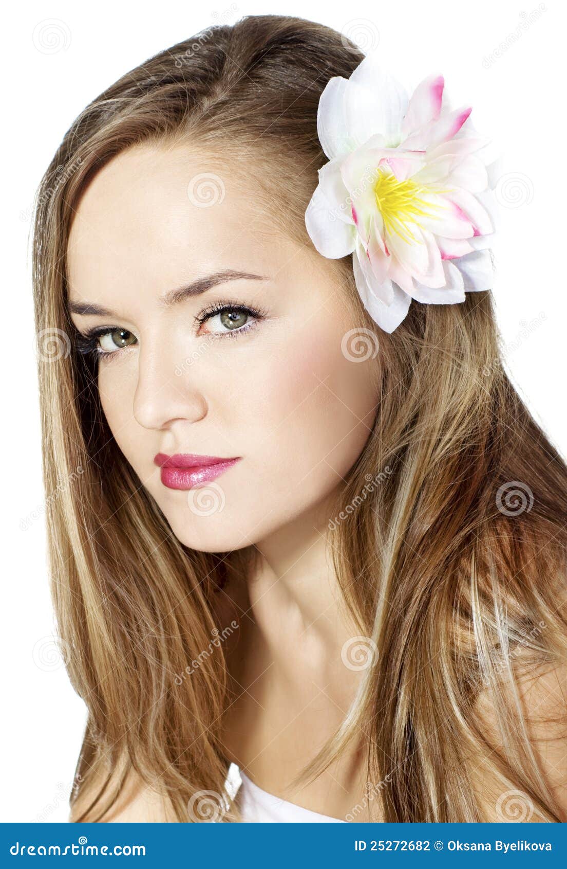 Beautiful Girl with Flower. Stock Photo - Image of human, attractive ...