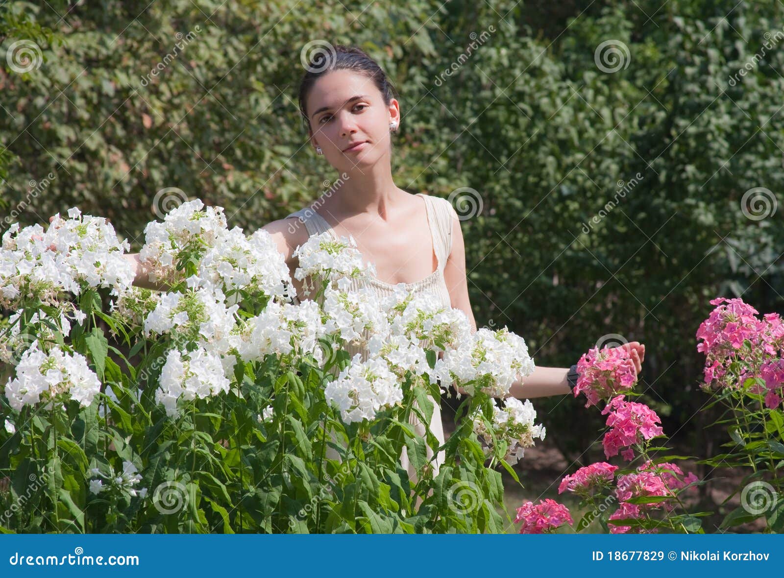 Beautiful Girl with Flowers Stock Image - Image of girl, young: 18677829
