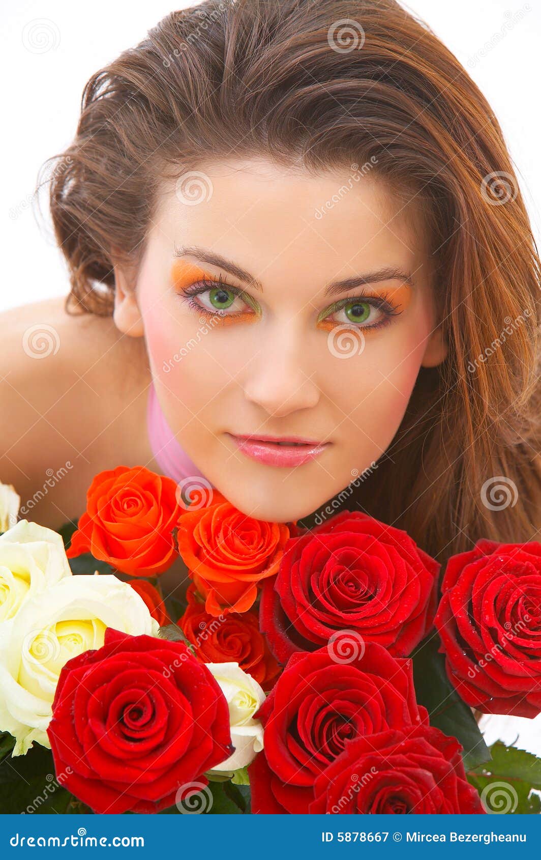 Beautiful Girl with Flowers Stock Image - Image of flowers, cute: 5878667