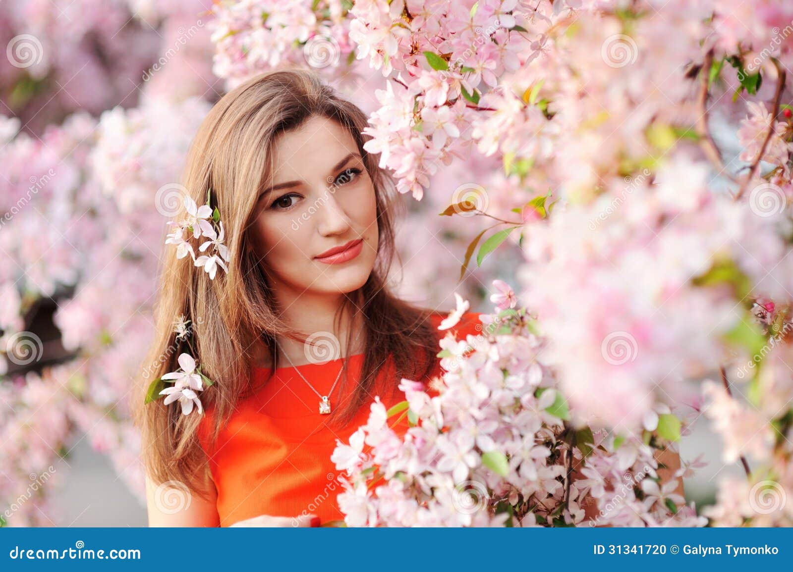 Beautiful Girl with Flowers Stock Photo - Image of face, care: 31341720
