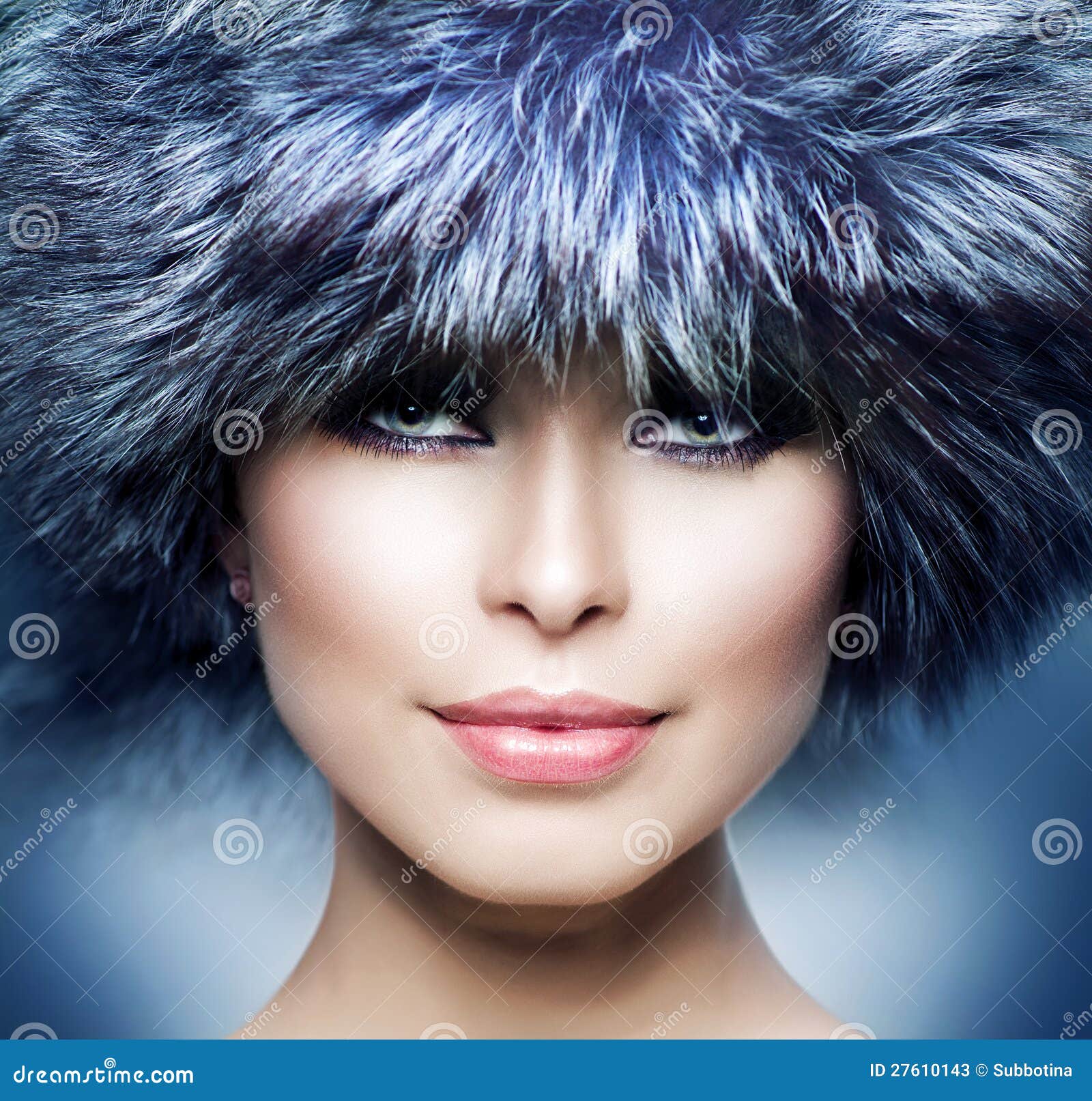 Beautiful Girl in Fur Hat stock image. Image of lady - 27610143