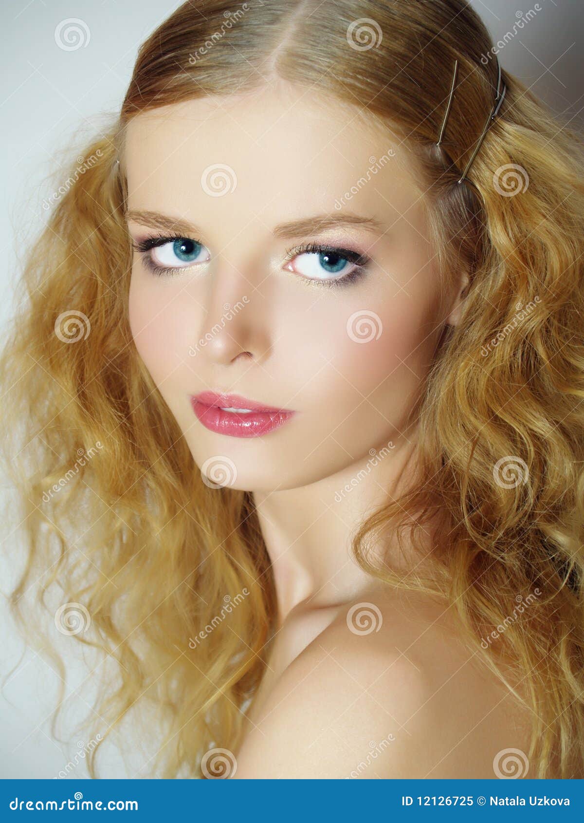 Beautiful Girl with a Gentle Make-up Stock Image - Image of light ...