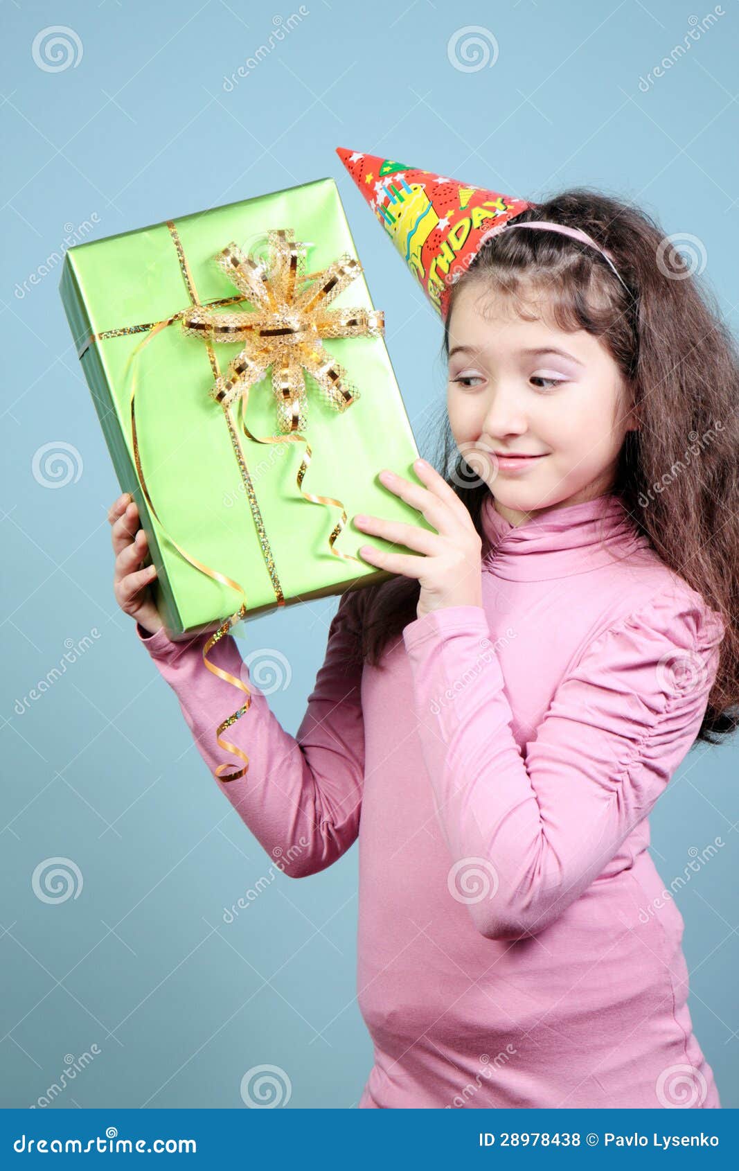 Beautiful Girl with a Gift. Stock Photo - Image of people, cheerful ...