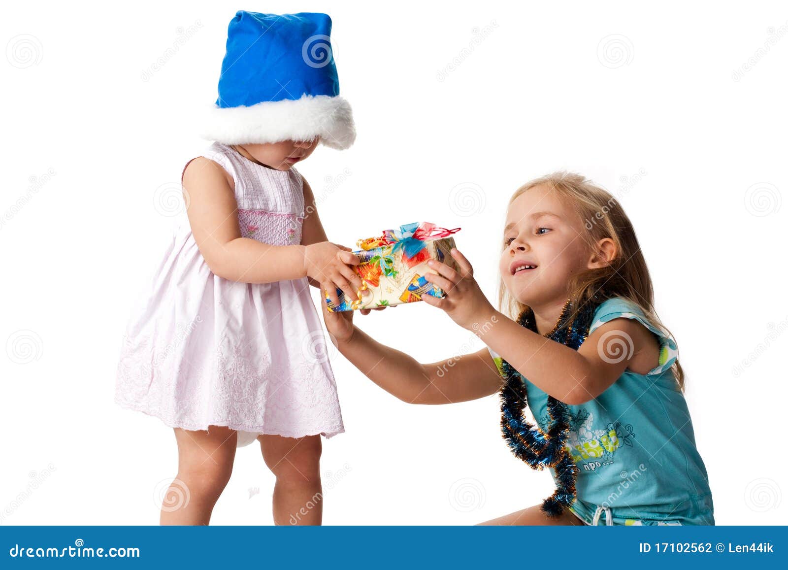 Beautiful Girl Giving Out a Present Stock Photo - Image of excitement ...