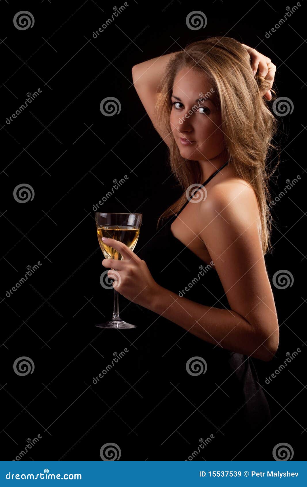 Beautiful Girl with Glass of Wine Stock Image - Image of cute, isolate ...
